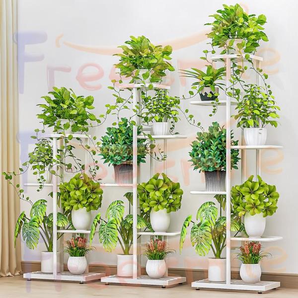【商品詳細】材質:防錆塗装鉄パイプ。カラー： ホワイト、ブラック。組立：簡易組立式。ご注意：本品はフラワースタンド本体だけ販売しております。鉢植えやその他の植栽ツールは含まれません！【ガーデンフレーム】サイス(約)：4段：幅41cmx奥行2...