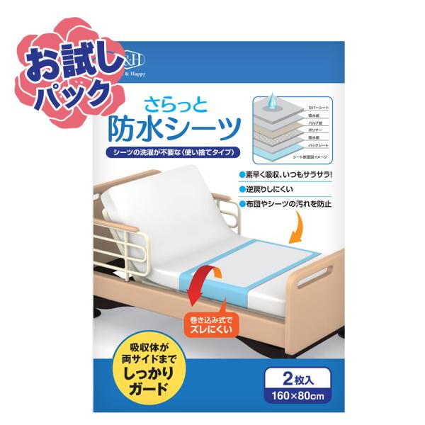 シーツの洗濯が不要な使い捨てタイプ。素早く吸収、いつでもさらさら！逆戻りしにくい布団やシーツの汚れを防止巻き込み式でずれにくい吸収体がしっかりガード表面材：ポリオレフィン系不織布 / 吸収材：吸収紙、綿状パルプ、高分子吸収体 / 防水材：ポ...