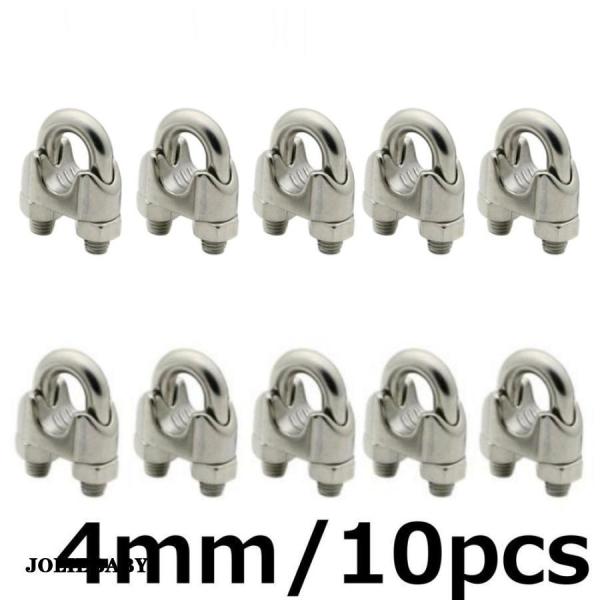 「商品情報」材質： 304ステンレス鋼 適合ワイヤー径 (M4)4mm, (M6)6mm 全長：(M4)23mm, (M6)33.5mm 幅：(M4)20mm, (M6)26mm 耐久性、耐腐食性のあるステンレス鋼素材のワイヤーロープクリッ...