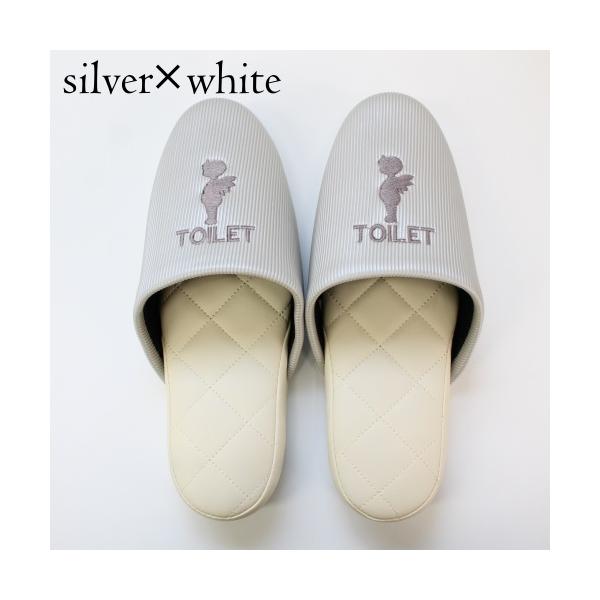 カラー：シルバー＆ホワイト（バニラホワイト）（色違いブラックも販売いたしております）サイズ（長さ）：約25ｃｍ（裏底外寸約26ｃｍ）フリーサイズ　通常のスリッパより少し大きめスリッパは靴とサイズが異なりますので、ぶかぶかだったり男性はかかと...
