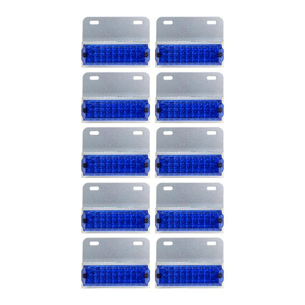 【商品詳細】・カラー：ブルー 青・LED発数：18発◆セット内容：サイドマーカー×10個【商品説明】トラック/バス用サイドマーカーメッキフレームと角型レンズで、デコトラにおすすめ！純正のサイドマーカーを変えるだけだから取り付け簡単♪フィッテ...