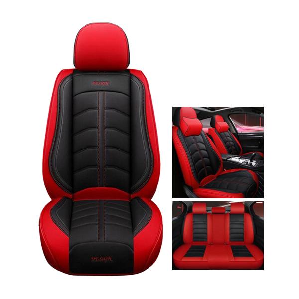 【適合車種】・メーカー：トヨタ・車種：ハイエース・型式：200系・年式：H16.8?・備考：グレード：スーパーGL定員数：5人・カラー：レッド×ブラック◆セット内容：1台分【商品説明】PUレザー製です。優れた質感と耐久性でドレスアップ効果も...