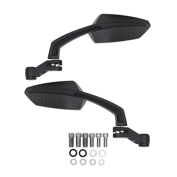 【商品詳細】・■参考適合車種：■車種：カタナ スカイウェイブ PCX■カラー：カーボン■セット内容■左右セット正ネジ10mm 2個正ネジ8mm 2個逆ネジ10mm 1個逆ネジ8mm 1個【商品説明】クリアレンズの汎用リーフミラーになります。...