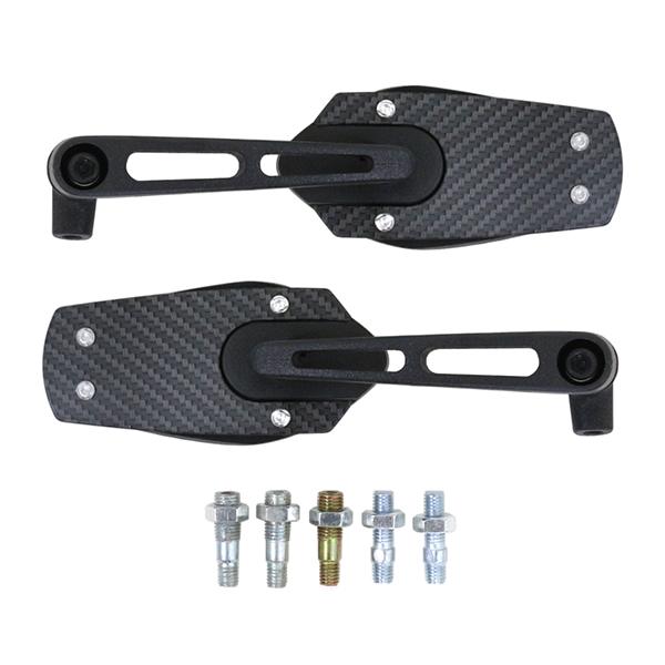 【商品詳細】・■商品仕様：【カラー】カーボン調【ネジサイズ】M10正ネジ×2M8正ネジ×2M10逆ネジ×1【鏡面サイズ】約118mm×54mm（最大値）【取付ねじ径】正ネジ8mm(2本)、正ネジ10mm(2本)、逆ネジ10mm(1本)※逆ネ...