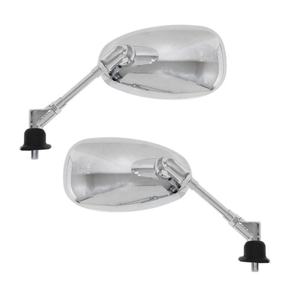 【商品詳細】・■セット内容：オーバールミラー 左右セット （10mm：正ネジ2本）【参考適合車種】ドラッグスタービラーゴXVSXJR1300マグザムV STARXJR400【カラー】メッキ【商品説明】ドラッグスター ビラーゴ XVS XJR...