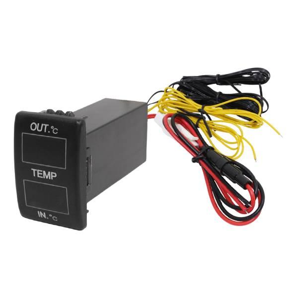 【適合車種】・メーカー：スズキ・車種：パレット パレットSW・型式：MK21S・年式：H20.1〜H25.2・商品タイプ：スズキA・LED発光カラー：ブルー×レッド◆セット内容：1個【商品説明】新作！ダブルサーモメーター搭載！室内/室外 フ...