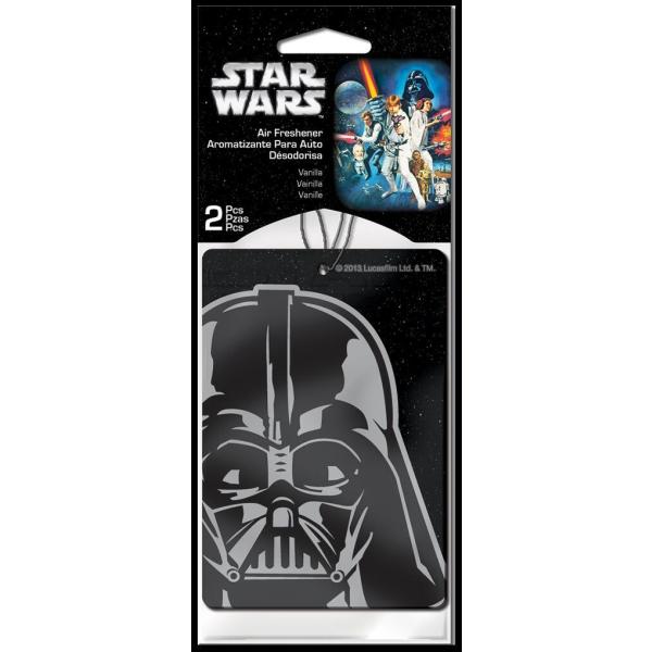 アメリカ直輸入！吊り下げタイプのデザインエアーフレッシュナー登場！スターウオーズ　DARTH VADER デザイン！こちらは二枚組、一枚一枚別梱包されてます！香りは"バニラ"【サイズ】縦：10.5cm　幅：7cm(おおよそのサイズです)