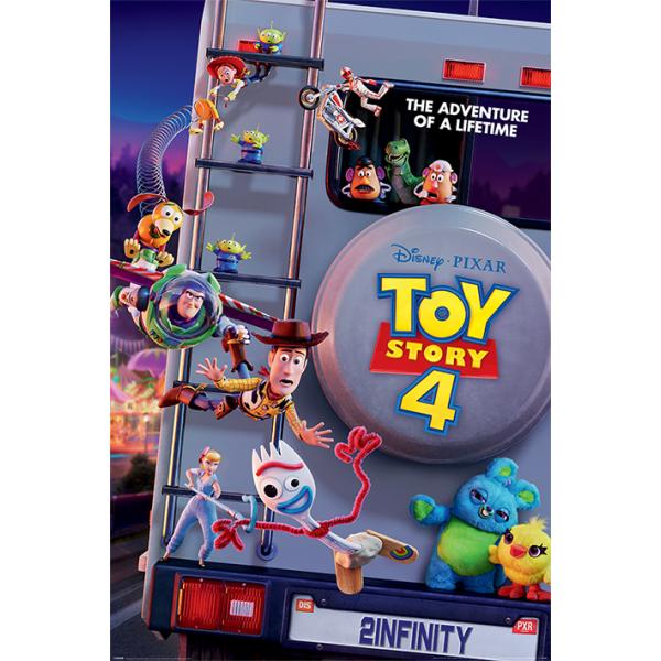 トイストーリー4　フォーキーを追え！のポスターです！イギリス（スペイン）からの並行輸入商品です。フラットな状態で輸入され日本国内で検品ロール状に梱包をしております。サイズは61cmX91.5cm　海外版サイズですライセンスはすべて海外メーカ...