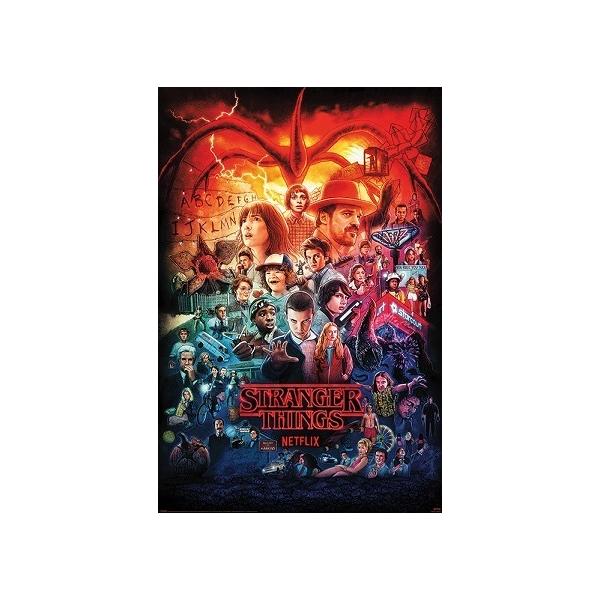 ストレンジャーシングス　シーズン4    ポスターです！イギリス（スペイン）からの並行輸入商品です。フラットな状態で輸入され日本国内で検品ロール状に梱包をしております。サイズは61cmX91.5cm　海外版サイズですライセンスはすべて海外メ...