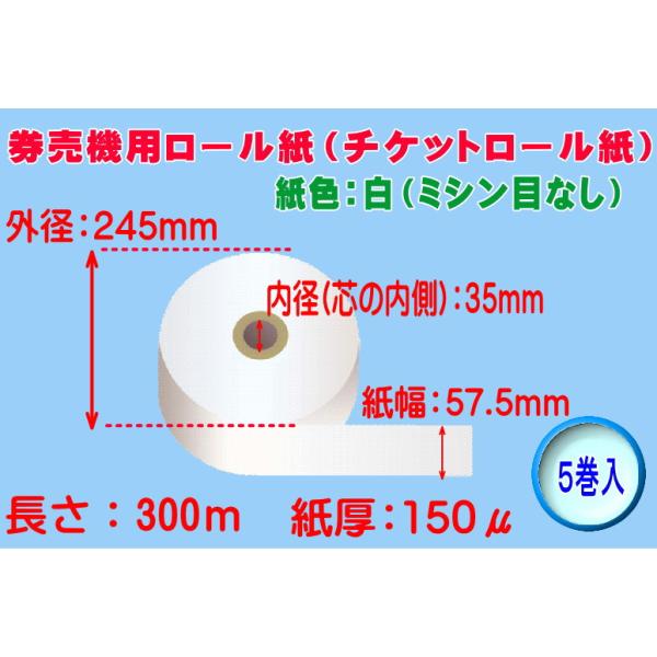 ※こちらの商品は、北海道は別途500円(税別)、沖縄・離島は別途2,500円(税別)の送料を頂きます。　※当商品は、代引はご利用出来ません。【ロール紙概要】 サーマルロール紙 (感熱紙)【サイズ】　紙幅:57.5mm×外径:245mm×芯内...