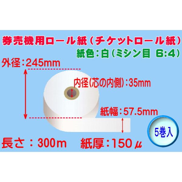 ※こちらの商品は、北海道は別途500円(税別)、沖縄・離島は別途2,500円(税別)の送料を頂きます。　※当商品は、代引はご利用出来ません。【ロール紙概要】 サーマルロール紙 (感熱紙)【サイズ】紙幅:57.5mm×外径:245mm×芯内径...