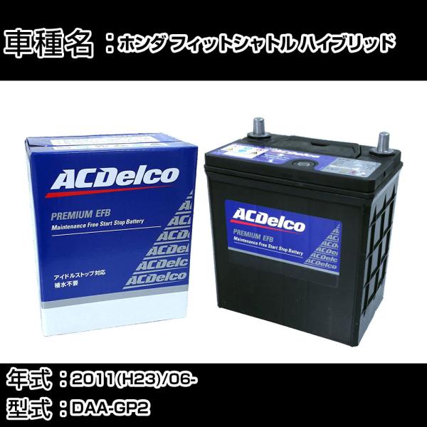 ホンダ フィットシャトル ハイブリッド 【年式型式】2011(H23)/06- DAA-GP2 【仕様】1300cc/フロントガラス熱線非装備/HV/標準地 適合参考 ACデルコ EFBK-42