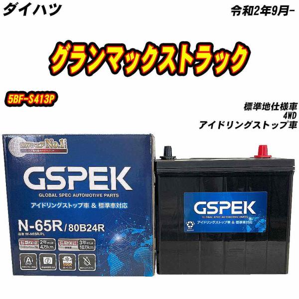 商品名 バッテリーメーカー GSPEKシリーズ名 Wシリーズ販売品番 W-N65R/PL販売数量 1個【代表車種】メーカー ダイハツ車種名 グランマックストラック年式 令和2年9月-車両型式 5BF-S413P排気量 1500ccエンジン型...