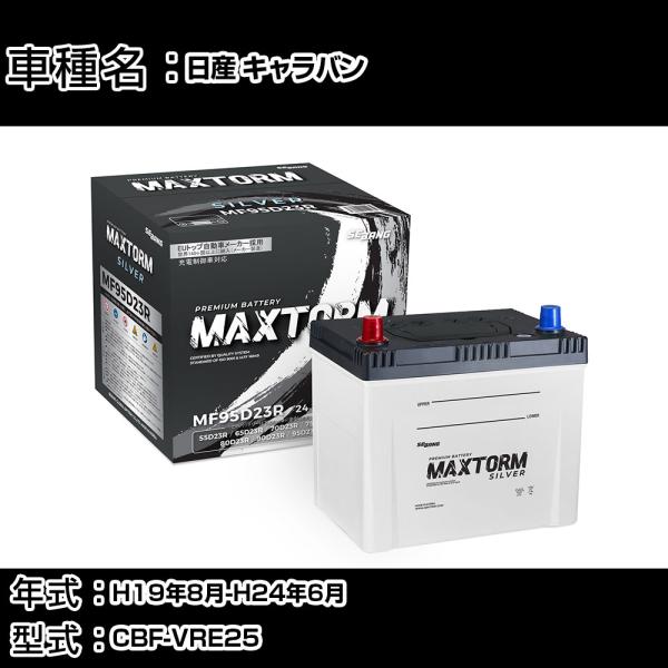 日産 キャラバン 【年式型式】H19年8月-H24年6月 CBF-VRE25 【仕様】2000cc/MT リアヒーター又はリアクーラー/充電制御システム搭載車除く/寒冷地仕様車 適合参考 マックストーム MAXTORM SILVER MF9...