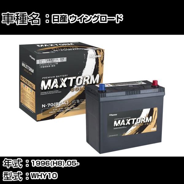 日産 ウイングロード【年式型式】1996(H8).05-/WHY10【仕様】1800cc/標準地 適合参考MAXTORM GOLD-ISS N-70(B24L)