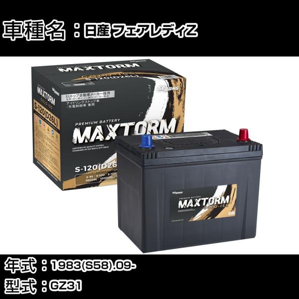 日産 フェアレディZ【年式型式】1983(S58).09-/GZ31【仕様】2000cc/寒冷地 適合参考MAXTORM GOLD-ISS S-120(D26L)
