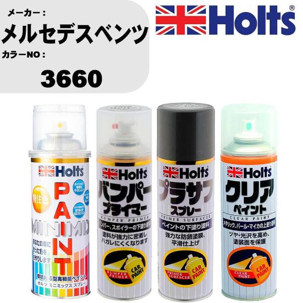 商品名 ペイントスプレー &amp; バンパープライマー &amp; プラサフスプレー &amp; クリアスプレー セット【カラースプレー情報】メーカー ホルツカラーメーカー メルセデスベンツカラー品番 3660カラー名称 ルビーライトレッ...