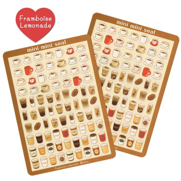 【11105】cafe素材：紙（シール）入数：2枚大きさ：約9.3cm×13.1cmcafeのミニミニシールです。手帳のスケジュール用の小さなアイコンシールです。スケジュール管理に。透明袋(OPP)に入れてお届けします。イラストの原画は色鉛...