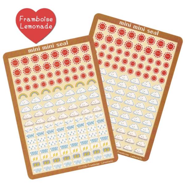 【11110】お天気素材：紙（シール）入数：2枚大きさ：約9.3cm×13.1cmお天気のミニミニシールです。手帳のスケジュール用の小さなアイコンシールです。スケジュール管理に。透明袋(OPP)に入れてお届けします。イラストの原画は色鉛筆や...