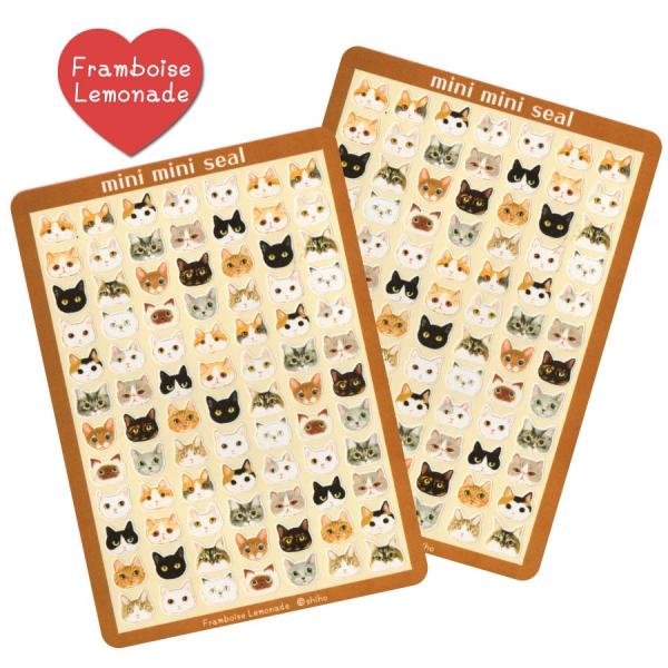 【13113】にゃんこ会議素材：紙（シール）入数：2枚大きさ：約9.3cm×13.1cmにゃんこ会議のミニミニシールです。手帳に使いやすい、とっても小さなシールです。手帳のデコレーションなどに。透明袋(OPP)に入れてお届けします。イラスト...