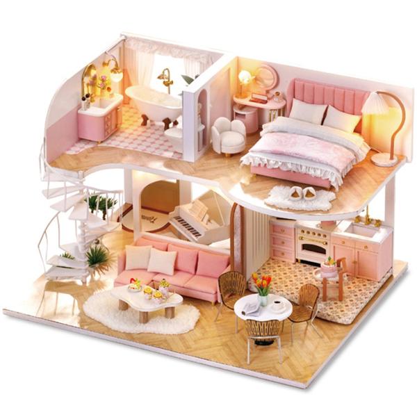 完成サイズ：24.5cm X 20cm X 16cm　 オルゴールは付属していません重量　：1キロ　防塵カバー付き★箱・説明書は中国語で書かれています。紙やすり、木質パーツ、ガラス、ブロック、ボンド、中の小物すべて小電球・装飾品・生地・プラ...