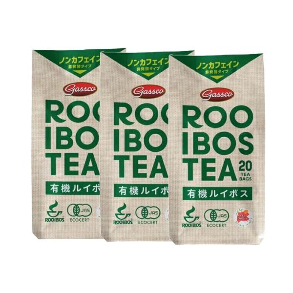 「商品情報」商品の説明ガスコ gass オーガニック 非発酵 有機ルイボス 20TB入り×3個 ティーバッグ ノンカフェイン ポリフェノール(3個(60ティーバッグ), 非発酵タイプ)原材料・成分茶葉「主な仕様」内容量：60ティーバッグ(2...