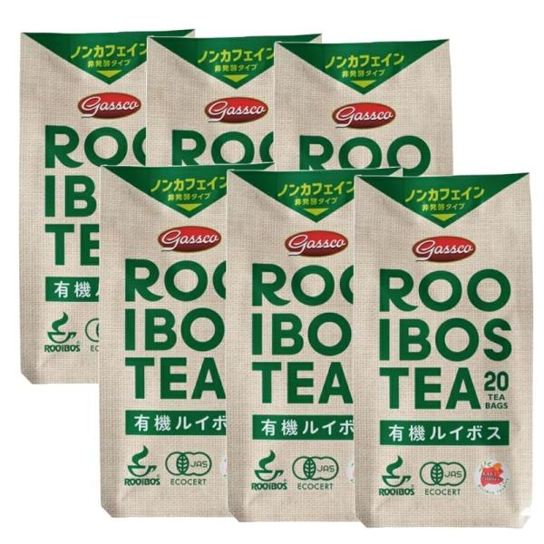 「商品情報」商品の説明ガスコ gass オーガニック 非発酵 有機ルイボス 20TB入り×6個 ティーバッグ ノンカフェイン ポリフェノール (6個(120ティーバッグ), 非発酵タイプ)原材料・成分茶葉「主な仕様」内容量：120ティーバッ...