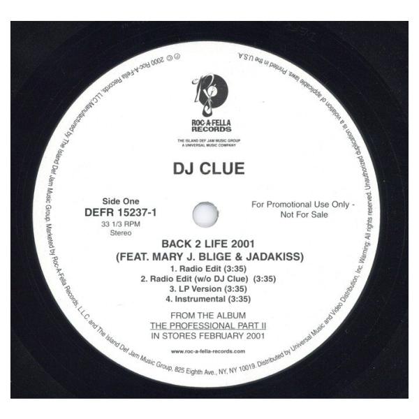 製造国 : US　　リリース年 : 2001　　レーベル : ROC-A-FELLA　　品番 : DEFR 15237-1　　　　ジャケステッカー無し。2001年にリリースされプロモのみで終わった人気盤!! DJ Clueの"The Pro...