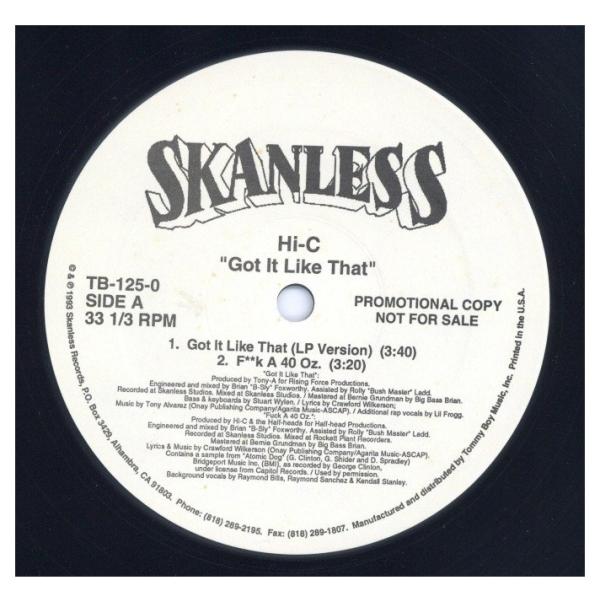 製造国 : US　　リリース年 : 1993　　レーベル : Skanless Records　　品番 : TB-125-0　　　　ジャケステッカーなし。US Org。'93にリリースされた2nd Albun"Swing'n"からのシングル...