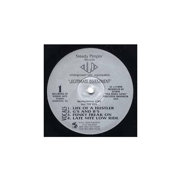 製造国 : US　　レーベル : STEADY PIMPIN　　品番 : LIH-3427　　　　テキサスからのO.G.達の4曲収録EP!! リリース年は不明ながら、90年代前半らしくミドル色は強いもののファンキーなA-1、ブリブリなオケに...