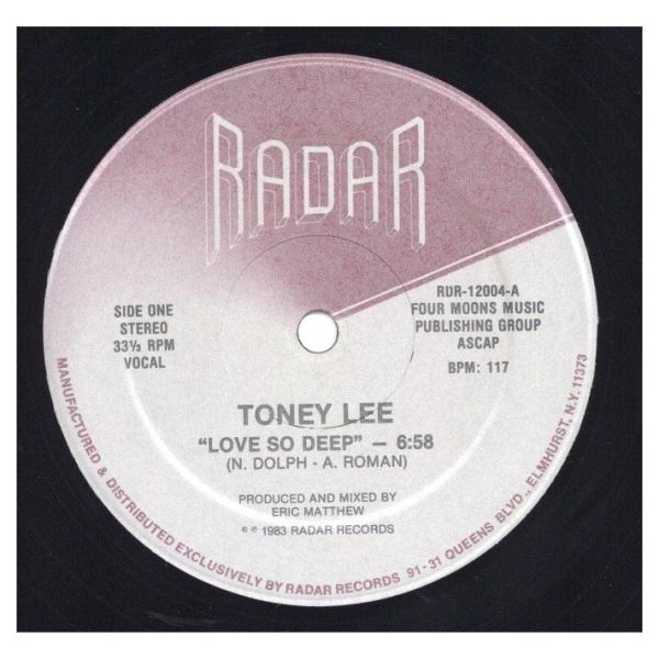 製造国 : US　　リリース年 : 1983　　レーベル : Radar Records　　品番 : RDR-12004　　　　80's Dance Classics名曲"Reach Up"と並ぶ人気のToney Leeが'83にリリースし...