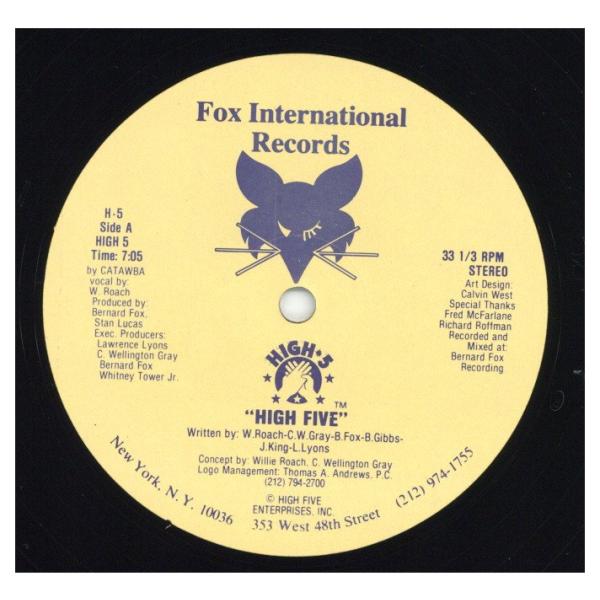 製造国 : US　　レーベル : Fox International Records　　品番 : HIGH 5　　　　盤質美品。US Org。海外でも評価の高い激レア・マイナー・ブギーチューンのFox Internationalオリジナル盤...