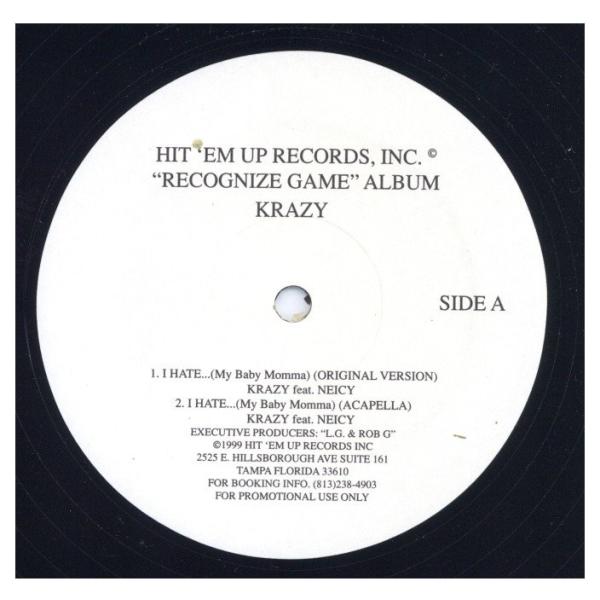 製造国 : US　　リリース年 : 1999　　レーベル : Hit Em Up Records　　品番 : none　　　　シュリンク付・B面ラベルに書き込み有。US Org。'99のフロリダ産コンピ"Recognize Game: A ...