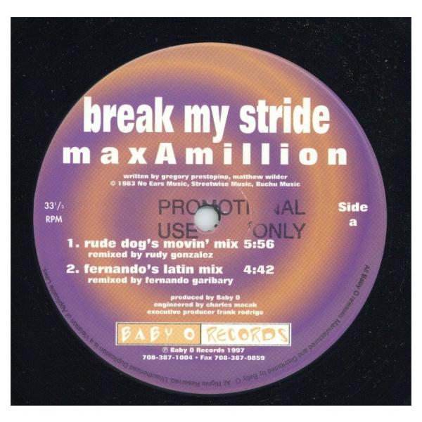 製造国 : US　　リリース年 : 1997　　レーベル : Baby O Records　　品番 : BOR 1001-1　　　　A面ラベルにプロモスタンプ有。US Org。"Sexual Healing"や"Take Your Time...