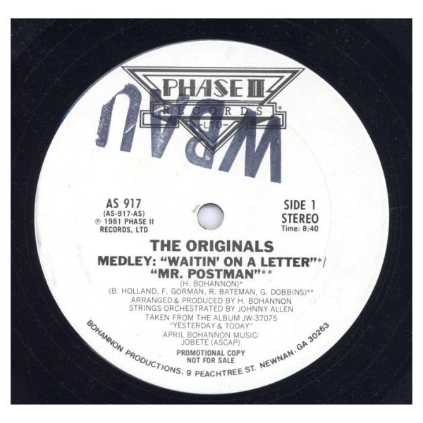 製造国 : US　　リリース年 : 1981　　レーベル : Phase II Records Ltd　　品番 : AS 917　　　　両面「WBAU」スタンプ有。US Org。デトロイト出身の正統派ソウルグループが'81にリリースしたカバ...