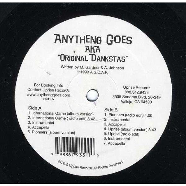 製造国 : US　　リリース年 : 1999　　レーベル : Uprise Recordz　　品番 : 93311　　　　V-Townでお馴染みVallejo産Rap Duoが'99にリリースした名盤"Original Dankstas"か...