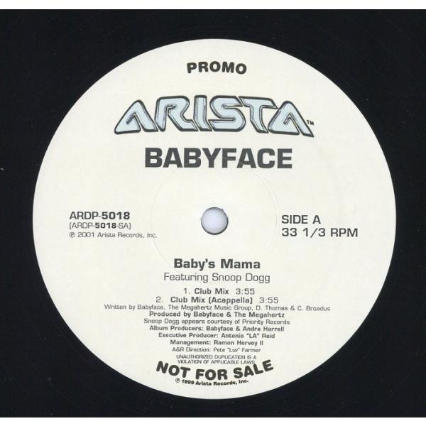 製造国 : US　　リリース年 : 2001　　レーベル : ARISTA　　品番 : ARDP-5018　　　　The DeeleやManchildでの活動を経て、L.A. Reidと共にLaFaceとして数多くのヒット曲を製作したBab...