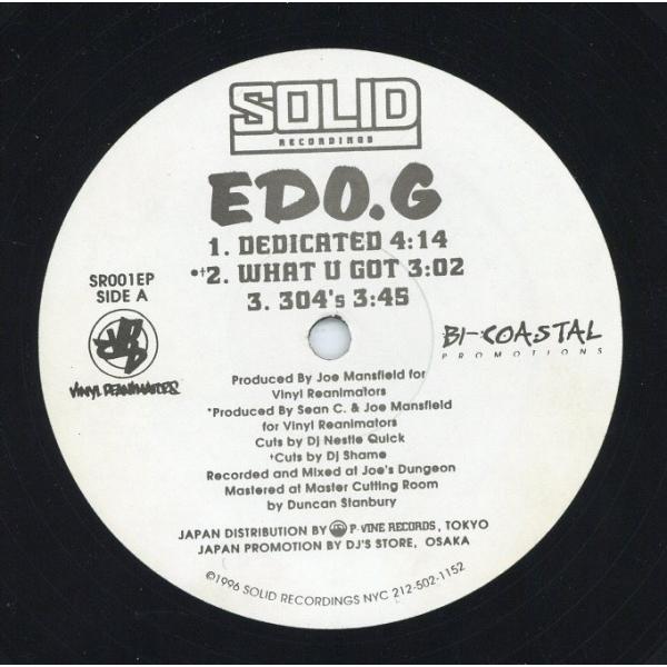 製造国 : JAPAN　　リリース年 : 1996　　レーベル : Solid Recordings　　品番 : SR-001 EP　　　　ボストンの重鎮である人気MCであるEd O.G.が'96に日本からリリースしたEP盤。Mobb De...