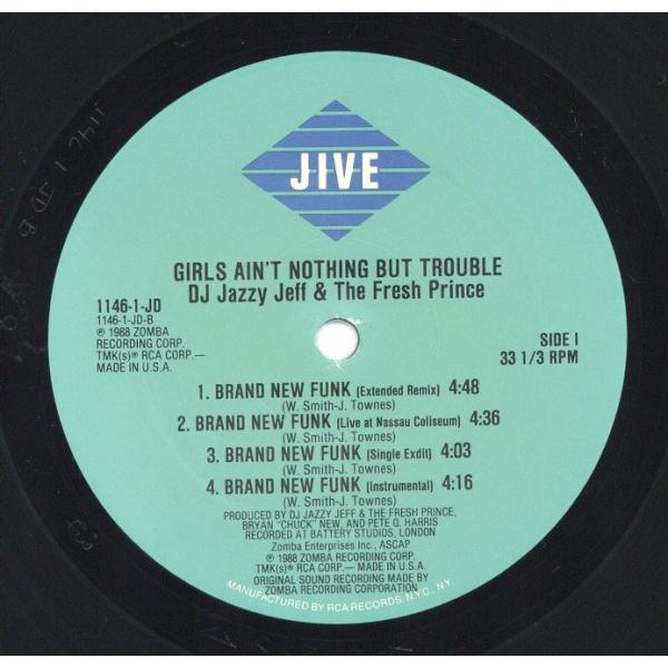 製造国 : US　　リリース年 : 1988　　レーベル : Jive　　品番 : 1146-1-JD　　　　ジャケ無し。スリ傷有るがプレイＯＫ。トランスフォマーの生みの親DJ Jazzy Jeffが、Fresh Prince(Will S...