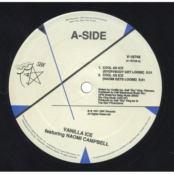 製造国 : US　　リリース年 : 1991　　レーベル : SBK Records　　品番 : V-19746　　　　US Org 12"!!"Ice Ice Baby"の特大ヒットで一躍スターダムに伸し上がったVanilla Iceが主...