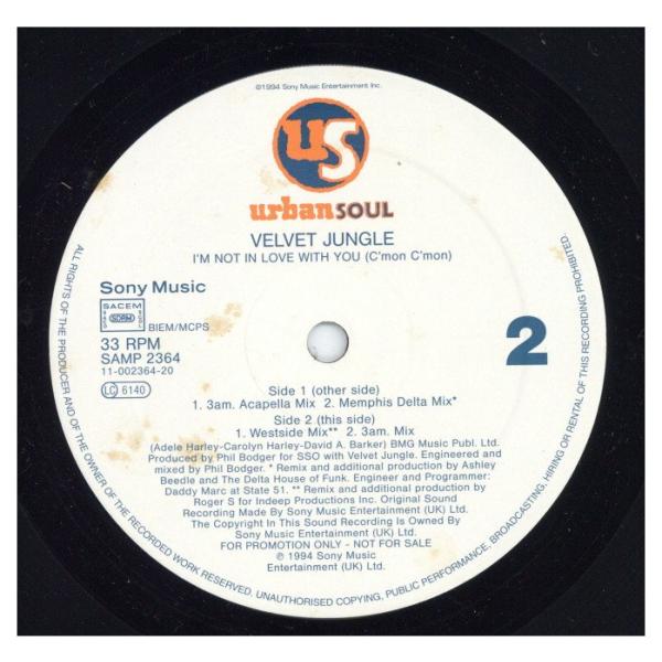 製造国 : FRANCE　　リリース年 : 1994　　レーベル : Urban Soul　　品番 : SAMP 2364　　　　A面ラベルにシール。女性2人、男性1人による３人組ユニットが'94にリリースしたシングル。Ashleya Be...