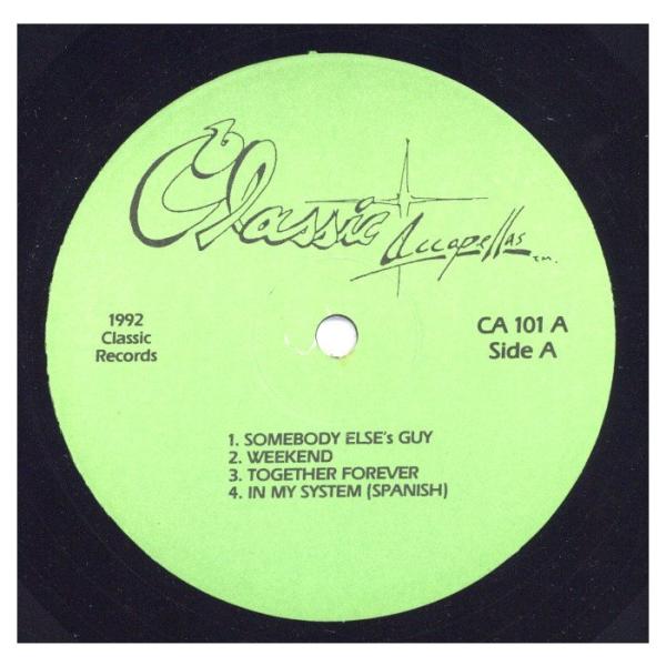 製造国 : US　　リリース年 : 1992　　レーベル : Classic Records　　品番 : CA 101　　　　ダンスクラシックスのアカペラ集。Jocelyn Brown"Somebody Else's Guy"(この曲はビア...