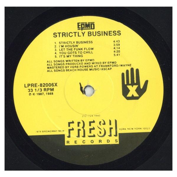 製造国 : US　　レーベル : Fresh Records　　品番 : LPRE-82006　　　　ジャケ無し。Erick SermonとPMDによる80年代末から90年初頭にかけて大ブレイクしたRap Duoのデビューアルバムがホワイト...