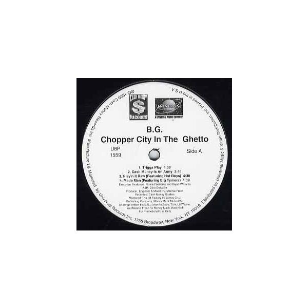 製造国 : US　　リリース年 : 1999　　レーベル : CASH MONEY / UNIVERSAL　　品番 : U8P 1559　　　　彼のCash Money時代'99代表作"Chopper City In The Ghetto"...