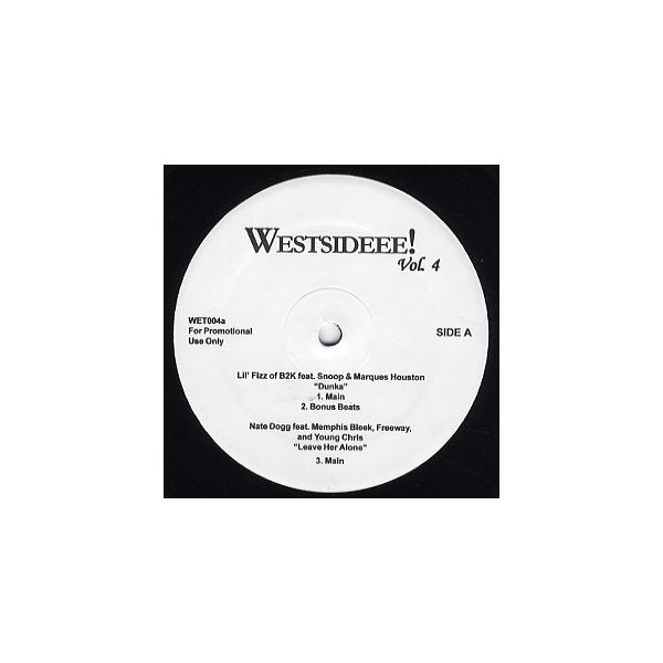 製造国 : US　　リリース年 : 2004　　レーベル : Westsideee　　品番 : WET004　　　　人気ウェッサイコンピシリーズの"Westsideee"の第4弾が再入荷！まずB2KのLil' Fizzによるソロ作でfeat...