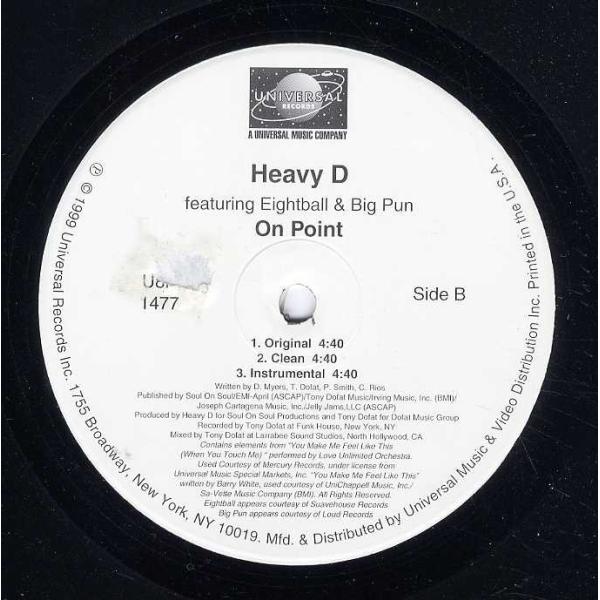 製造国 : US　　リリース年 : 1999　　レーベル : Universal Records　　品番 : U8P-1477　　　　B面ラベル値札剥がし跡破れ有。故Heavy Dが'99にリリースしたUniversal Recordsから...