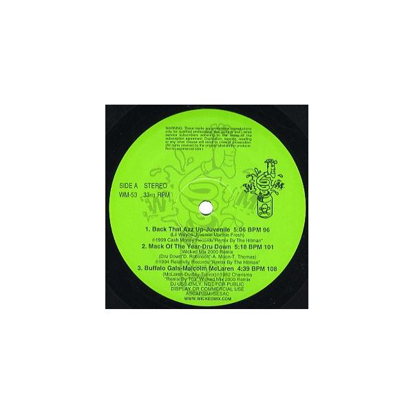製造国 : US　　リリース年 : 1999　　レーベル : WICKEDMIX　　品番 : WM-53　　　　この人気Mixシリーズの53番が中古ながら再入荷!! 両面ラベルにマーカーで書き込みあります。今回も当時の大人気の曲を使いやすい...