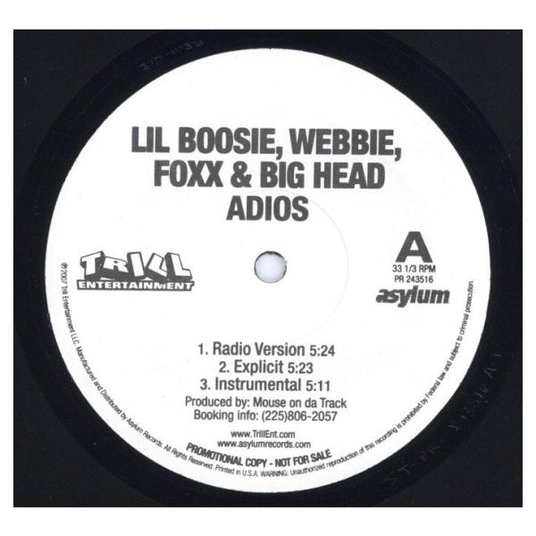 製造国 : US　　リリース年 : 2007　　レーベル : Asylum　　品番 : PR 243516　　　　ティストが所属するTrill Entertainmentのコンピアルバム"Survival Of the Fittest"から...
