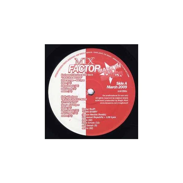 製造国 : US　　リリース年 : 2008　　レーベル : WHITE　　品番 : TMF-090　　　　人気のあるプロモや新曲を中心にイントロ、中盤のブレイク、最後にまたブレイクをちゃんとつけたDJには嬉しい人気Mixシリーズ"Mix ...