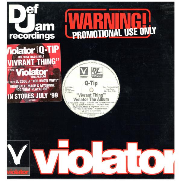 製造国 : US　　リリース年 : 1999　　レーベル : Violator Records　　品番 : DEF 354-1　　　　ジャケステッカー有。Q-Tipの初ソロアルバム"Amplified"からのヒット曲"Vivrant Thi...